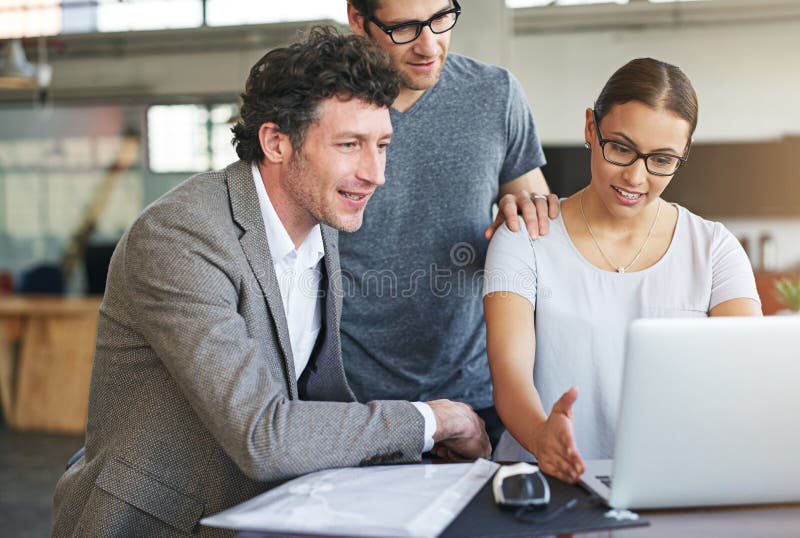 I Like What Your Doing on this Project. Colleagues Working Together on ...