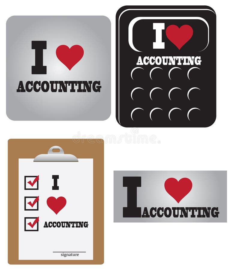 I love Accounting stock vector. Illustration of tool - 91833025