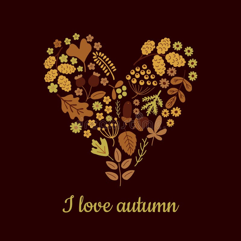I love autumn stock vector. Illustration of autumn, natural - 68411461