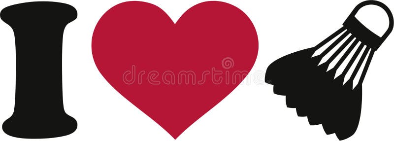 I Love Badminton Handmade Calligraphy with Racket and Shuttlecock for ...