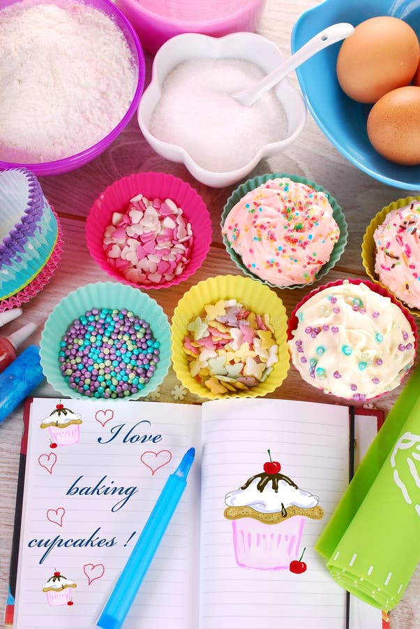 I love baking cupcakes stock photo. Image of calorie - 38674814