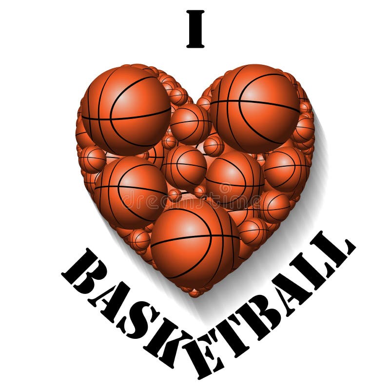 I Love Basketball. Happy Valentines Day Stock Vector - Illustration of ...