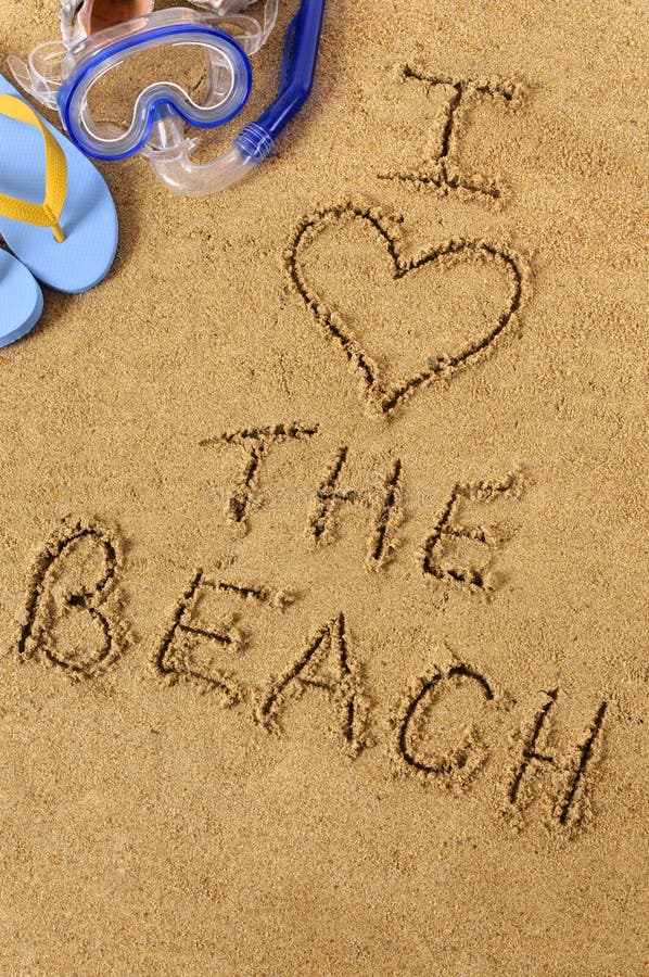 Summer beach love message stock photo. Image of word - 53218398