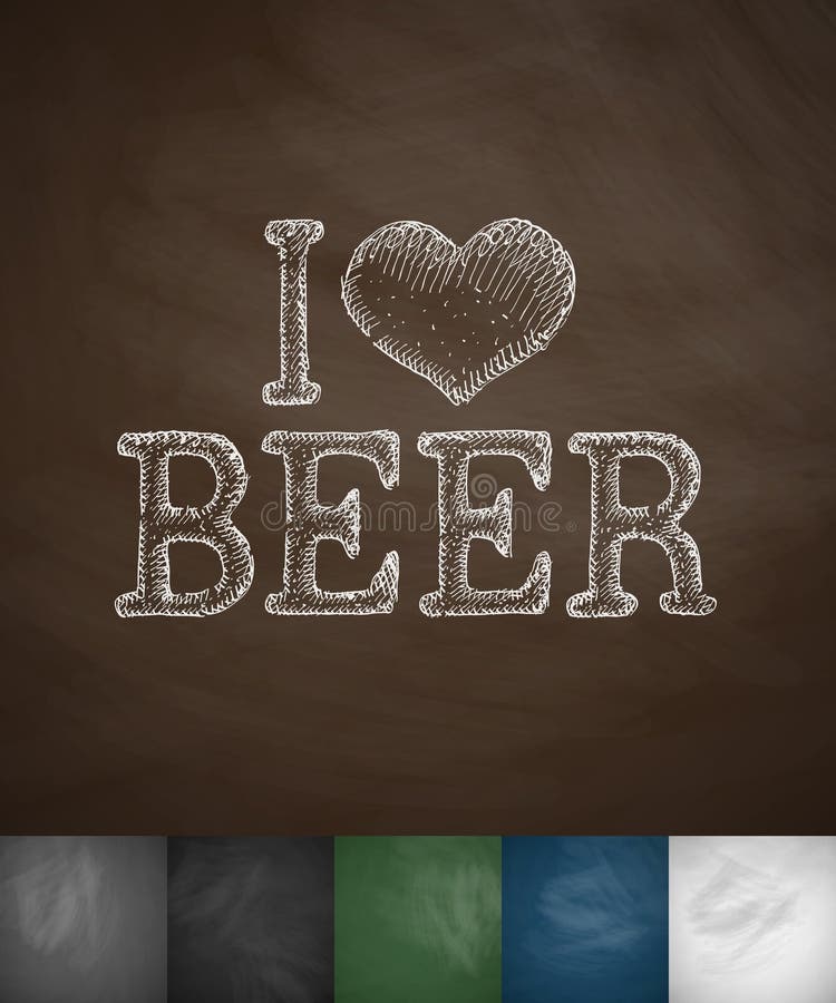 I love beer icon stock vector. Illustration of lithography - 55078028