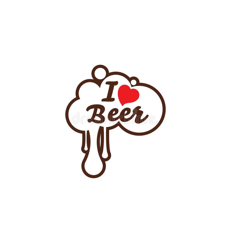 I love beer sign - vector stock illustration. Illustration of alcoholic ...