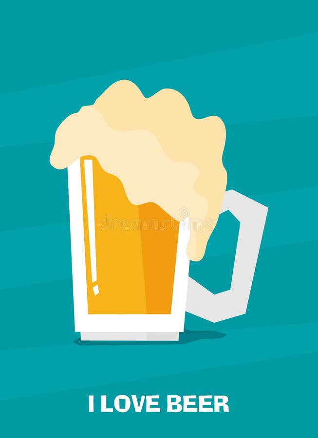 I Love Beer. Vector Illustration Stock Vector - Illustration of ...