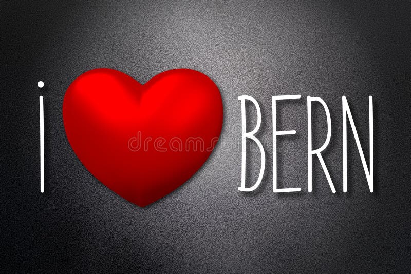I Love Bern - Heart Shape, Black Background Stock Illustration ...