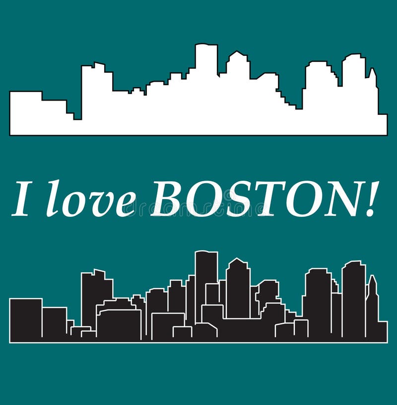 I Love Boston! City Silhouette Stock Vector - Illustration of love ...