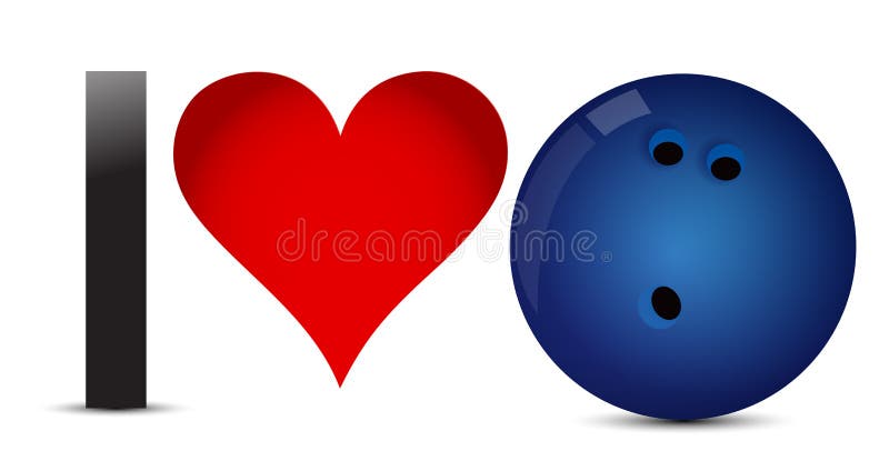 I Love Bowling, Heart with Bowling Ball Inside Stock Illustration ...