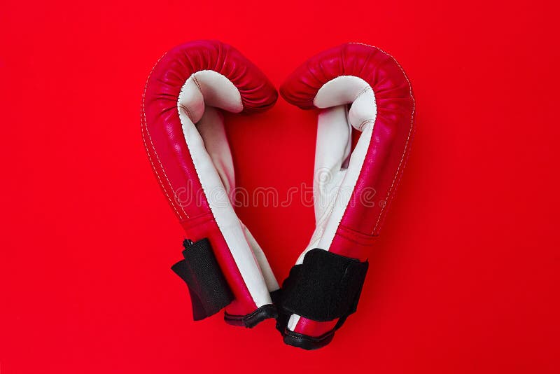 I Love Boxing. High Angle Shot of a Pair of Boxing Gloves Placed ...