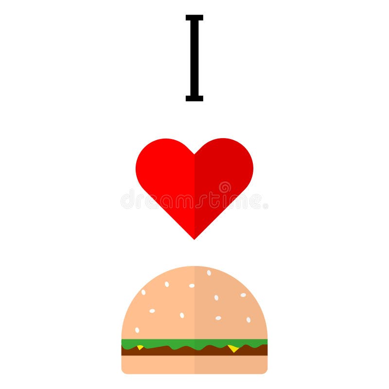 I Love Burger Icon. Vector Illustration. Stock Image Stock Vector ...