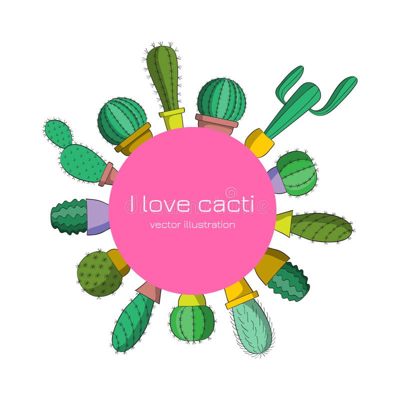 I love cacti stock vector. Illustration of natural, element - 60479863