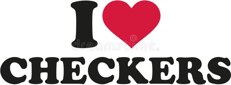 I love checkers stock vector. Illustration of silhouette - 107159427