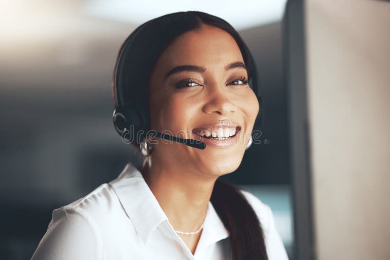 I Love when a Clients Issue is Resolved. Shot of a Young Call Centre ...