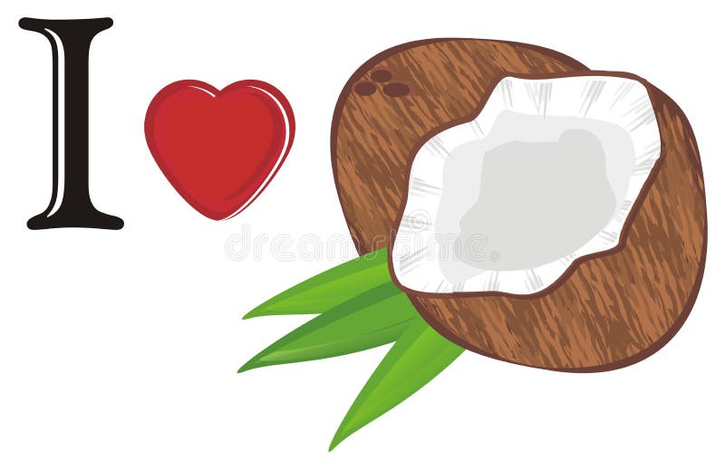 Coconut leaves heart stock vector. Illustration of tree - 28722095