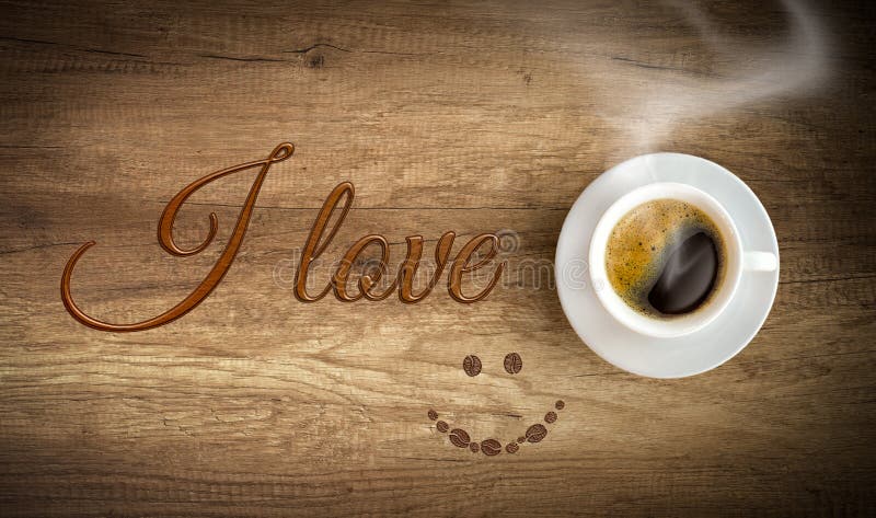 I love coffee stock image. Image of disappears, espresso - 43180361