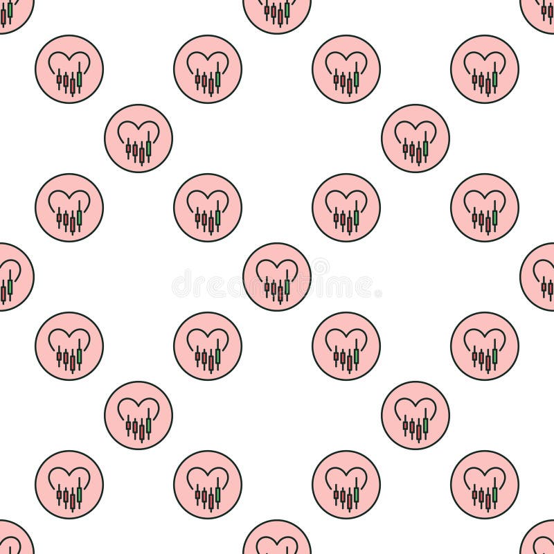 I Love Cryptocurrency Trading Vector Colored Round Seamless Pattern Stock Illustration ...