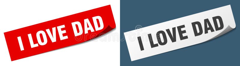 I Love Dad Sticker. I Love Dad Sign Set Stock Vector - Illustration of ...