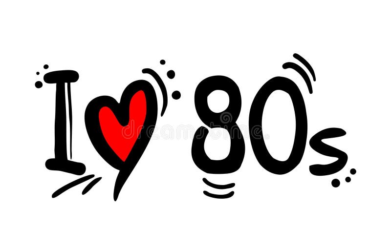 I love 80 decade stock vector. Illustration of isolated - 309080640