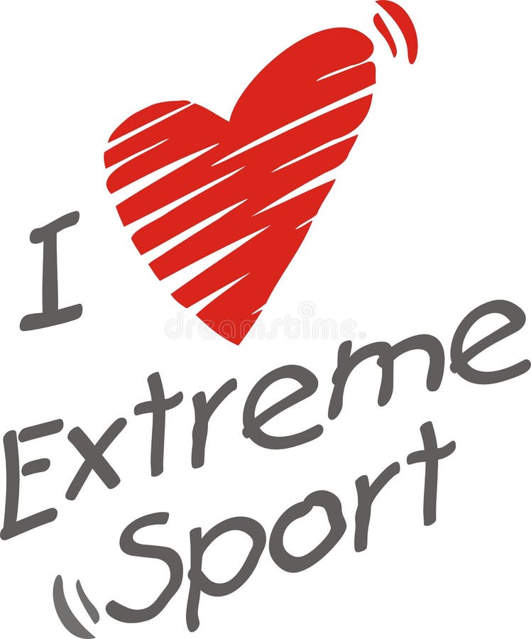 I love extreme sport. stock vector. Illustration of white - 48076484
