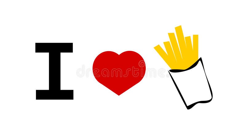 I love french fries stock vector. Illustration of symbol - 25340538