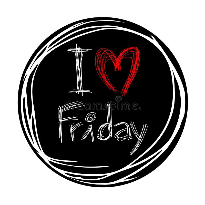 We love friday stock vector. Illustration of calendar - 32037954