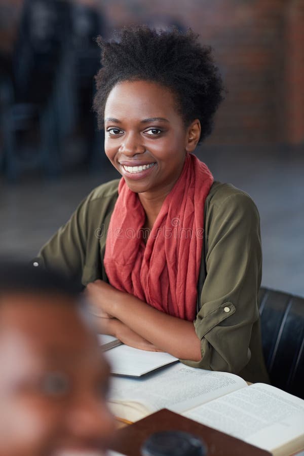 I Love Group Projects. Portrait of a Young University Student Sitting ...