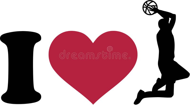I Love heart Basketball stock vector. Illustration of icon - 85847329