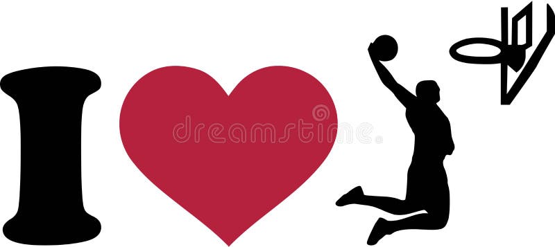 Heart with Basketball Ball for Loving Basketball Sport Concept Vector ...