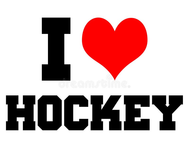 I Love Hockey, Ice hockey stock illustration. Illustration of hockey ...