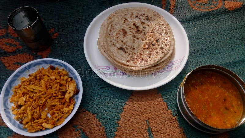 I Love Indian Food Chapati and Snacks Stock Photo - Image of chapati ...
