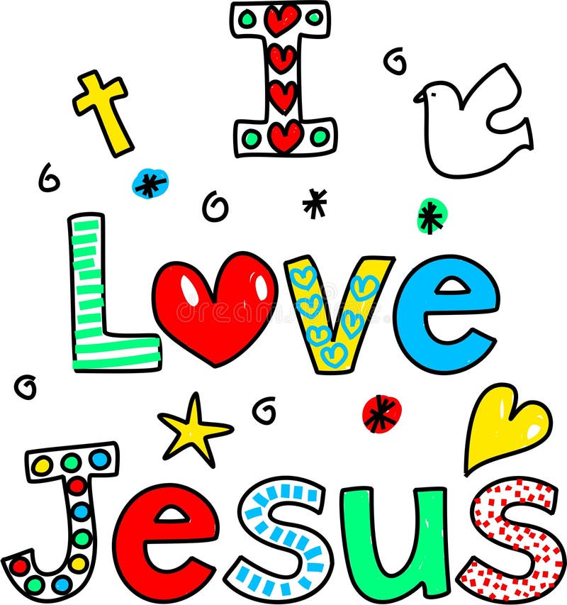 Jesus loves me Doodle Text stock vector. Illustration of isolated - 9759606