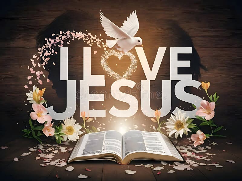 I Love Jesus Christian Catholic Poster Stock Illustration ...