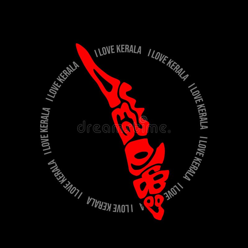 I Love Kerala Typography with Kerala Typography Map Stock Vector ...