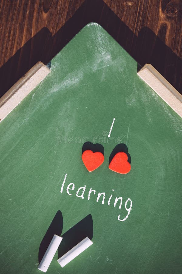 I love learning sign stock image. Image of board, chalkboard - 38935223