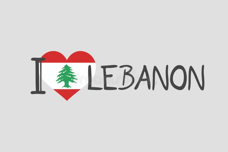 I Love Lebanon , Lebanon Flag Heart Vector Illustration Stock Vector ...