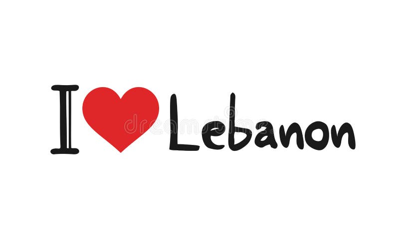 I Love Lebanon , Lebanon Flag Heart Vector Illustration Stock Vector ...