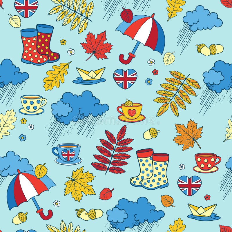 I Love London and Tea Time. Design for Background and Wallpaper Stock ...