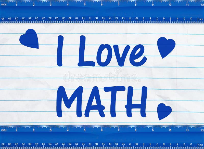 I Love Math Message on Retro Lined School Crumpled Paper Stock Image ...