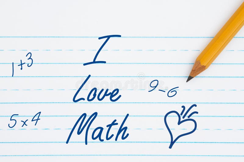 I Love Math Word Message on a Chalkboard with Calculators Stock Photo ...