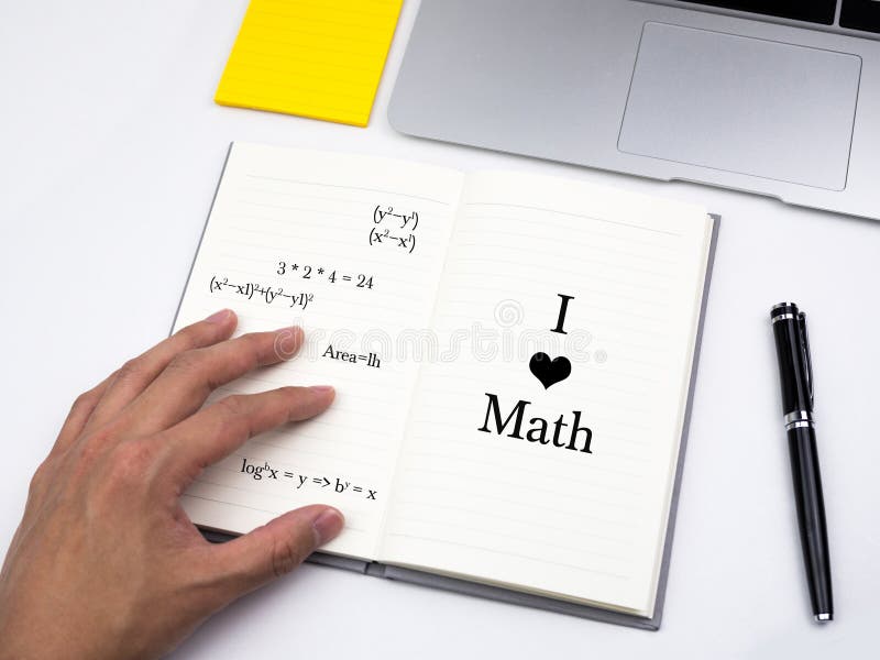 I Love Math on Note Book on Desk Stock Image - Image of math, portrait ...