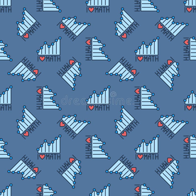 I Love Math Concept Vector Line Round Banner - Math Education Circular ...