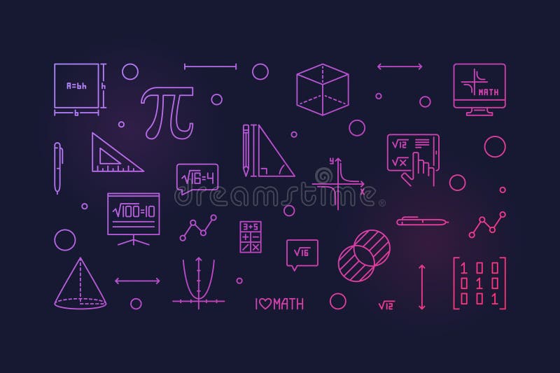 Math linear illustration stock vector. Illustration of icon - 61990614