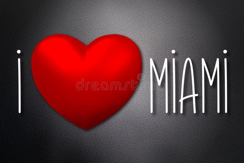 I Love Miami - Heart Shape, Black Background Stock Illustration ...