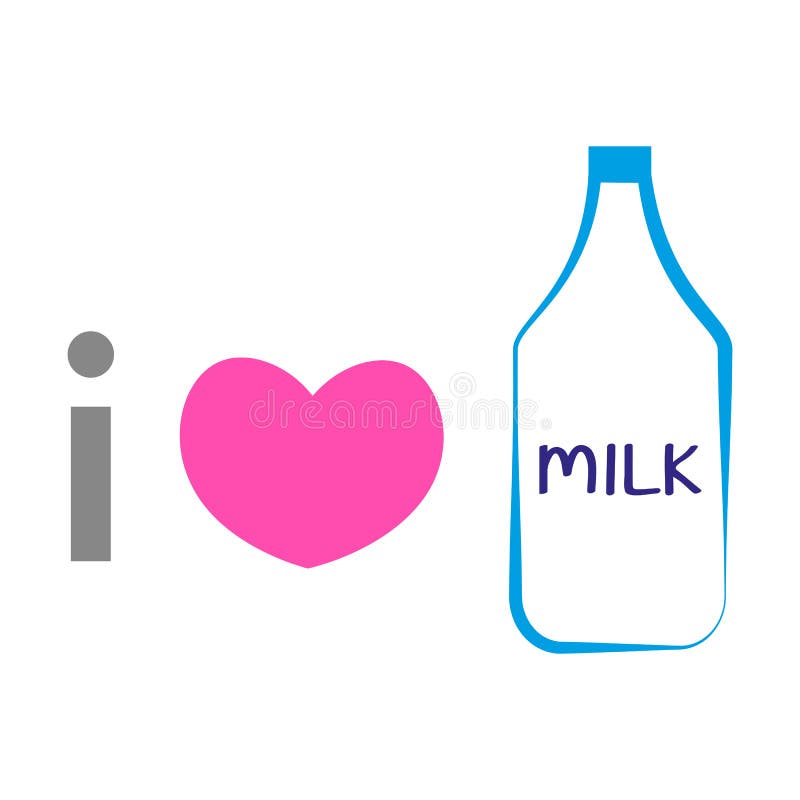 I Love Milk stock vector. Illustration of lettering, color - 57118044