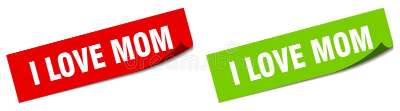 I Love Mom Sticker. I Love Mom Sign Set Stock Vector - Illustration of ...