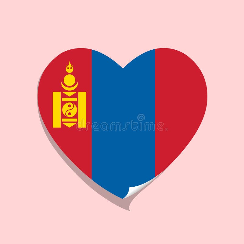 I Love Mongolia. Red Hearts Pattern Vector Map of Mongolia. Love Icon ...