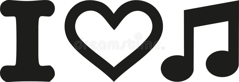 I love Music notes stock vector. Illustration of vector - 107172717