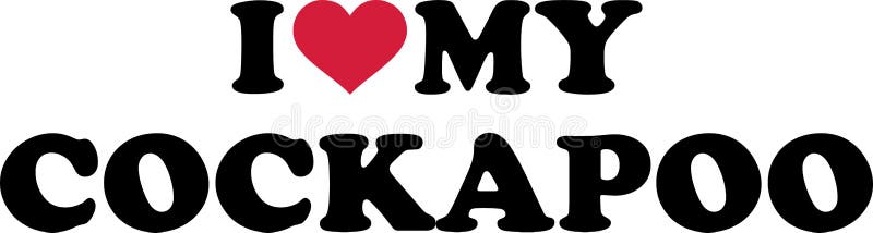 Cockapoo in Heart Black and White Stock Vector - Illustration of vector ...