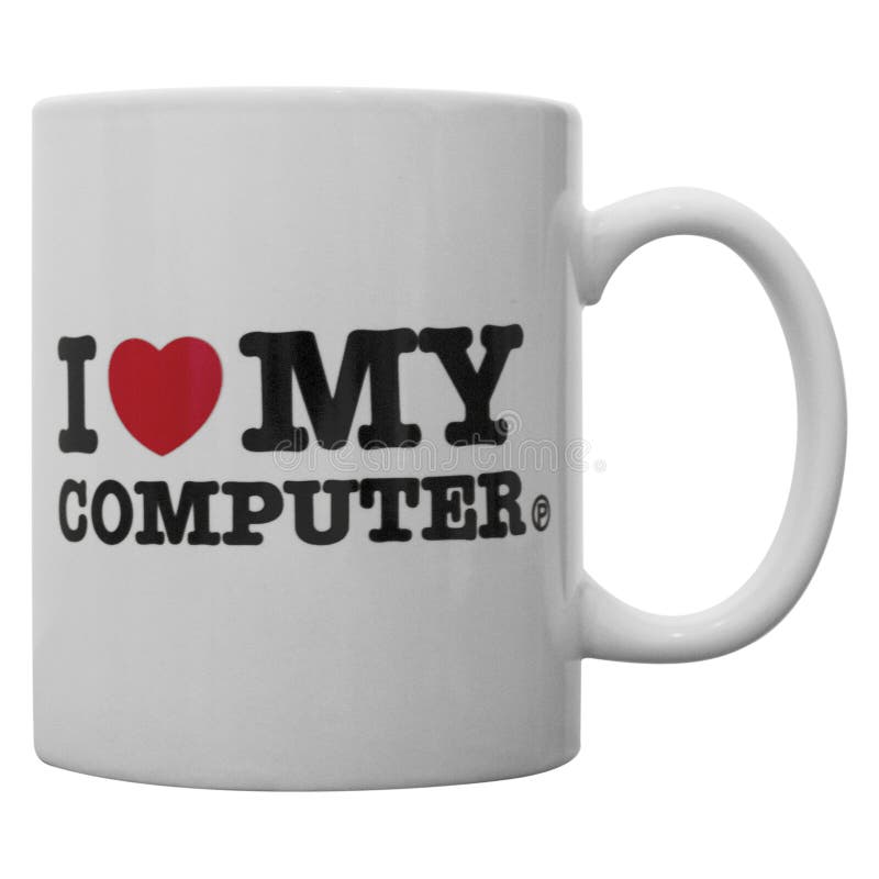 Laptop I Love My Computer Mug Stock Photos - Free & Royalty-Free Stock ...